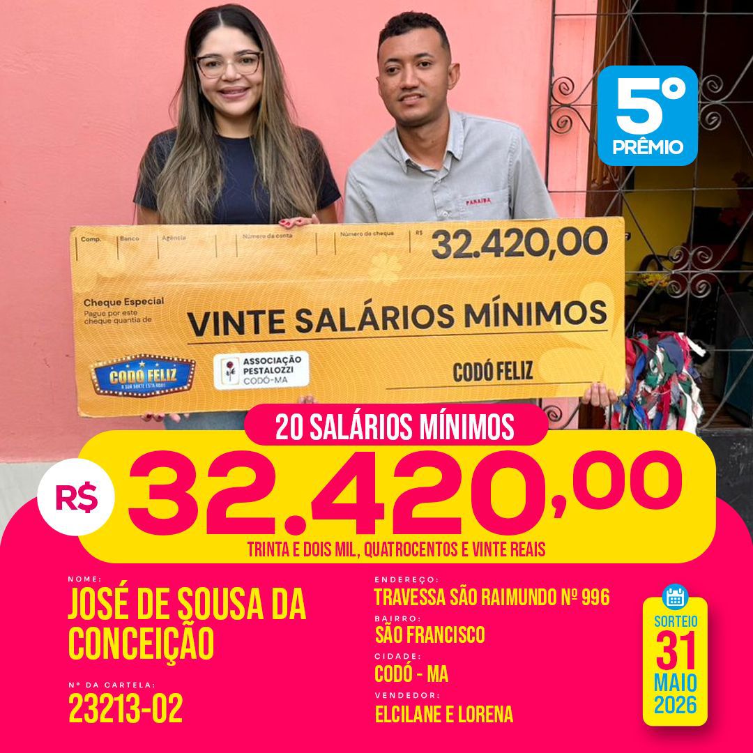 Conheça o ganhador de R$ 32.420,00 e dos outros principais prêmios do ...